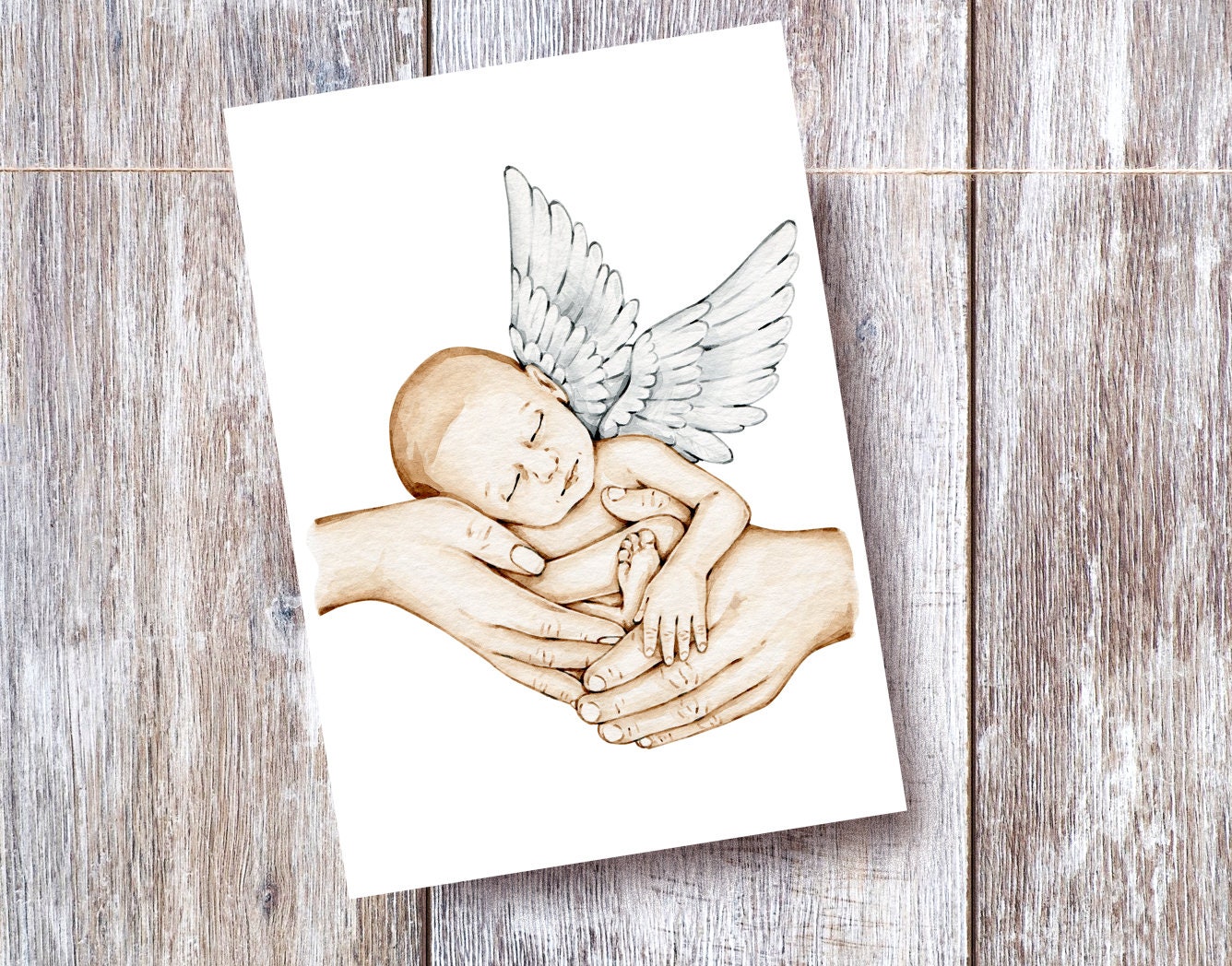 Baby Angel Stillborn Watercolor Printable Multiple Sizes Available for ...