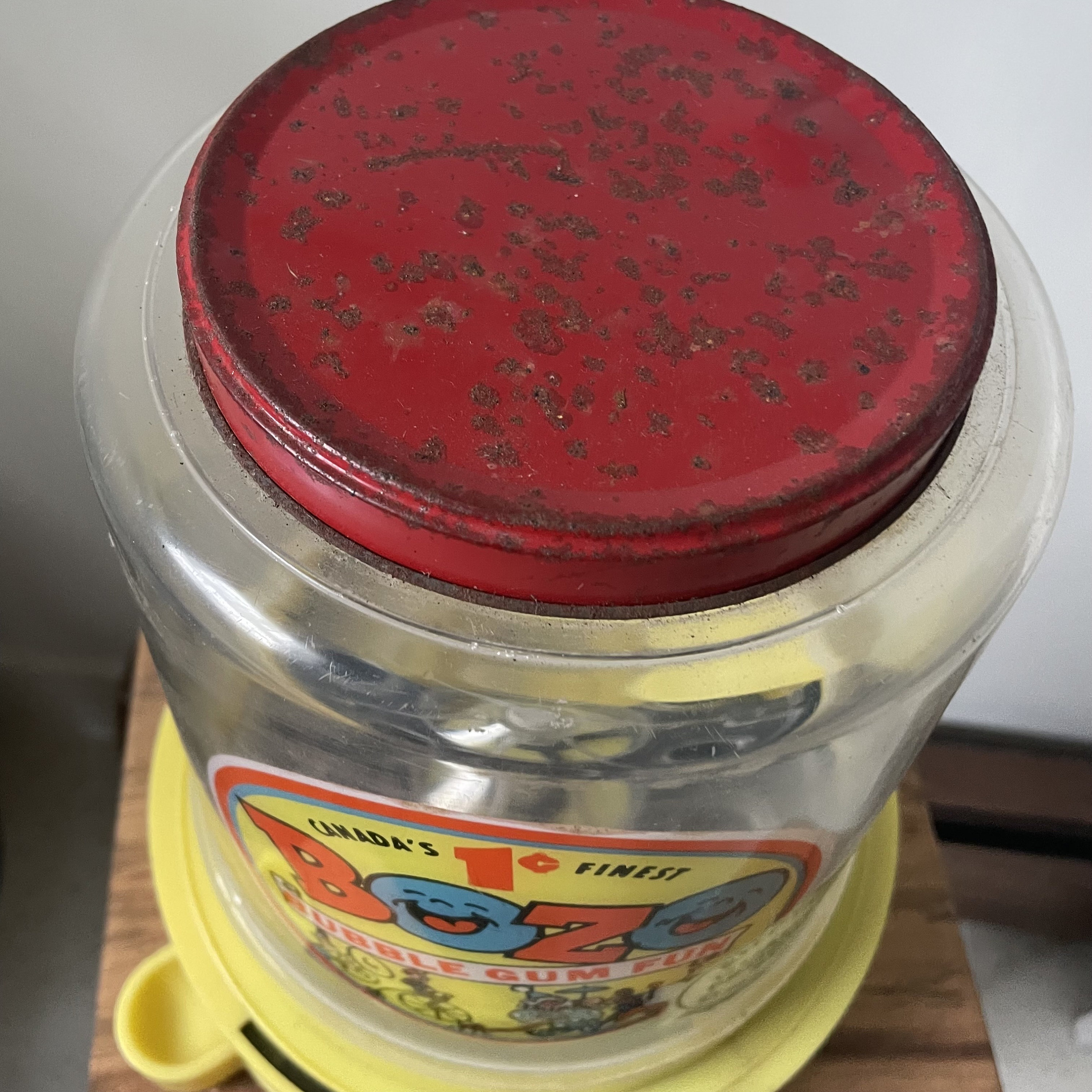Vintage BOZO Bubble Gum Machine With Intact Original Label Stating ...