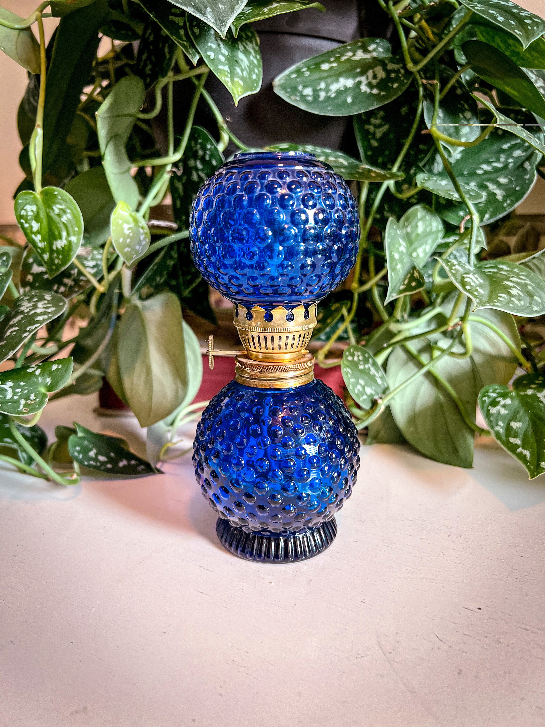 Vintage Blue Oil Lamp - Etsy