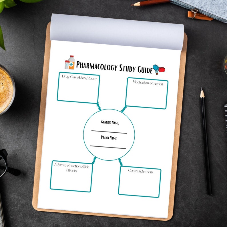 Pharmacology Study Sheet, Nursing Student Brain Sheet, DIGITAL PRINT - Etsy