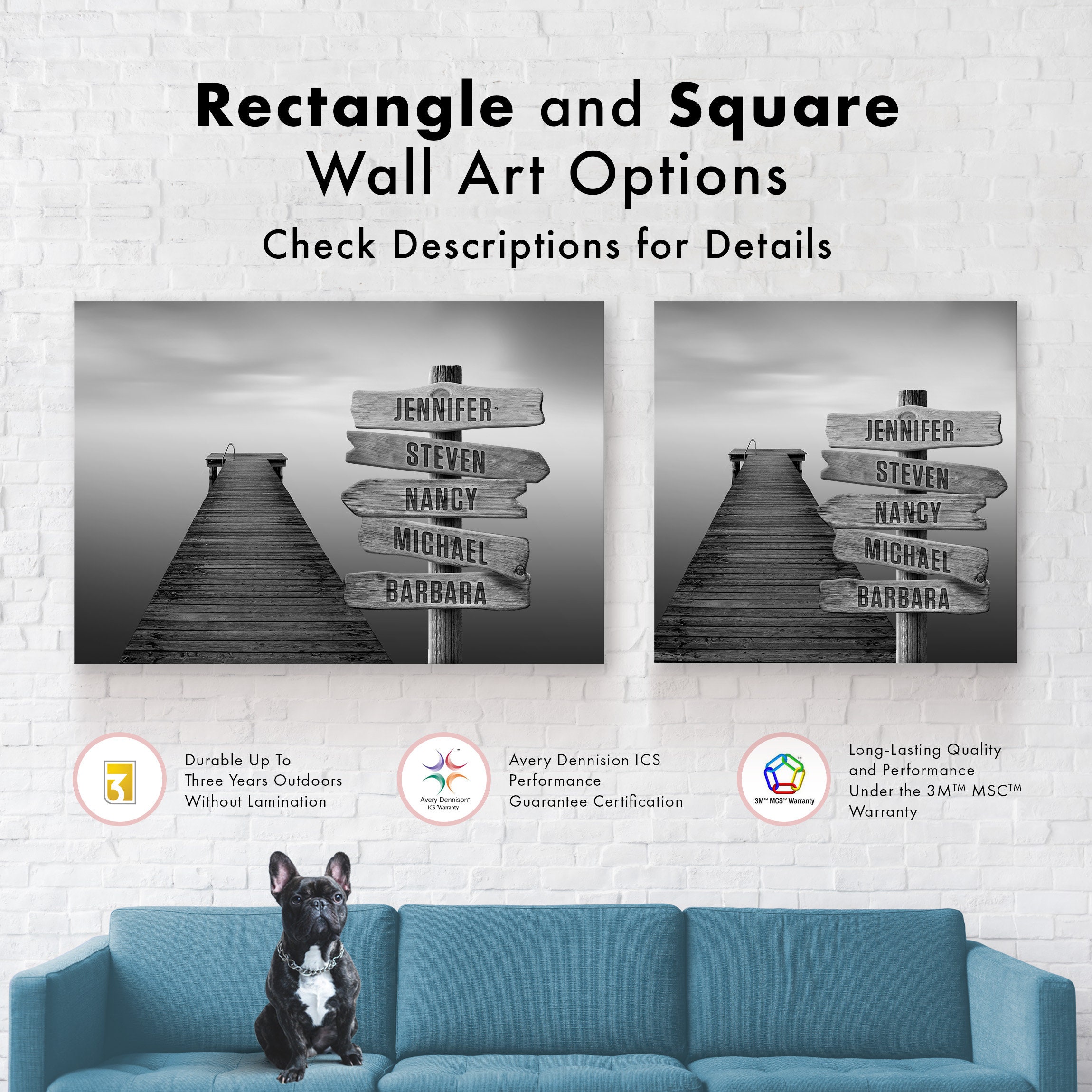 Personalized Lake Dock Canvas, Family Names Poster, Framed Name Sign ...