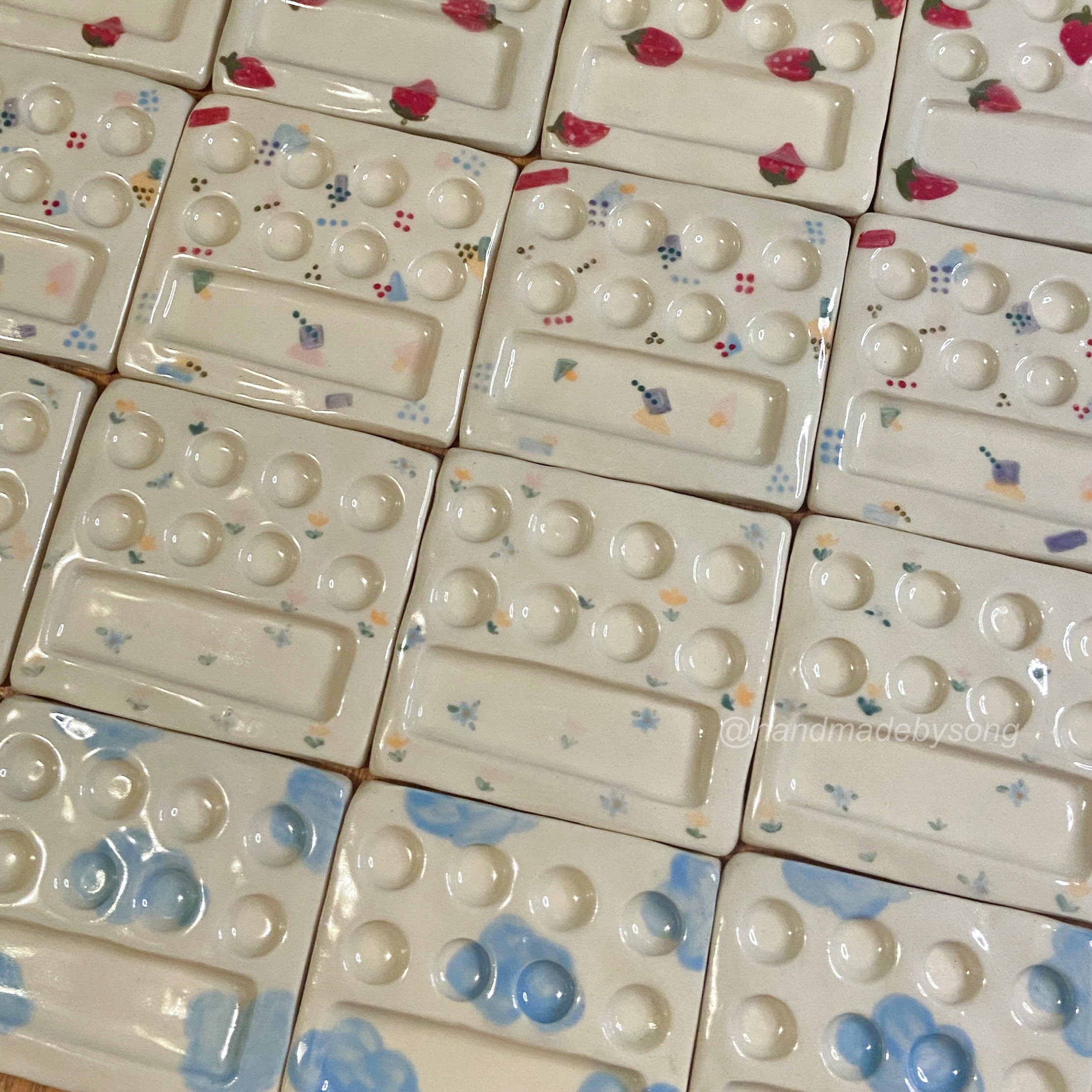 Ceramic Watercolour Palette, Ceramic Gouache Palette, Handmade Ceramic ...