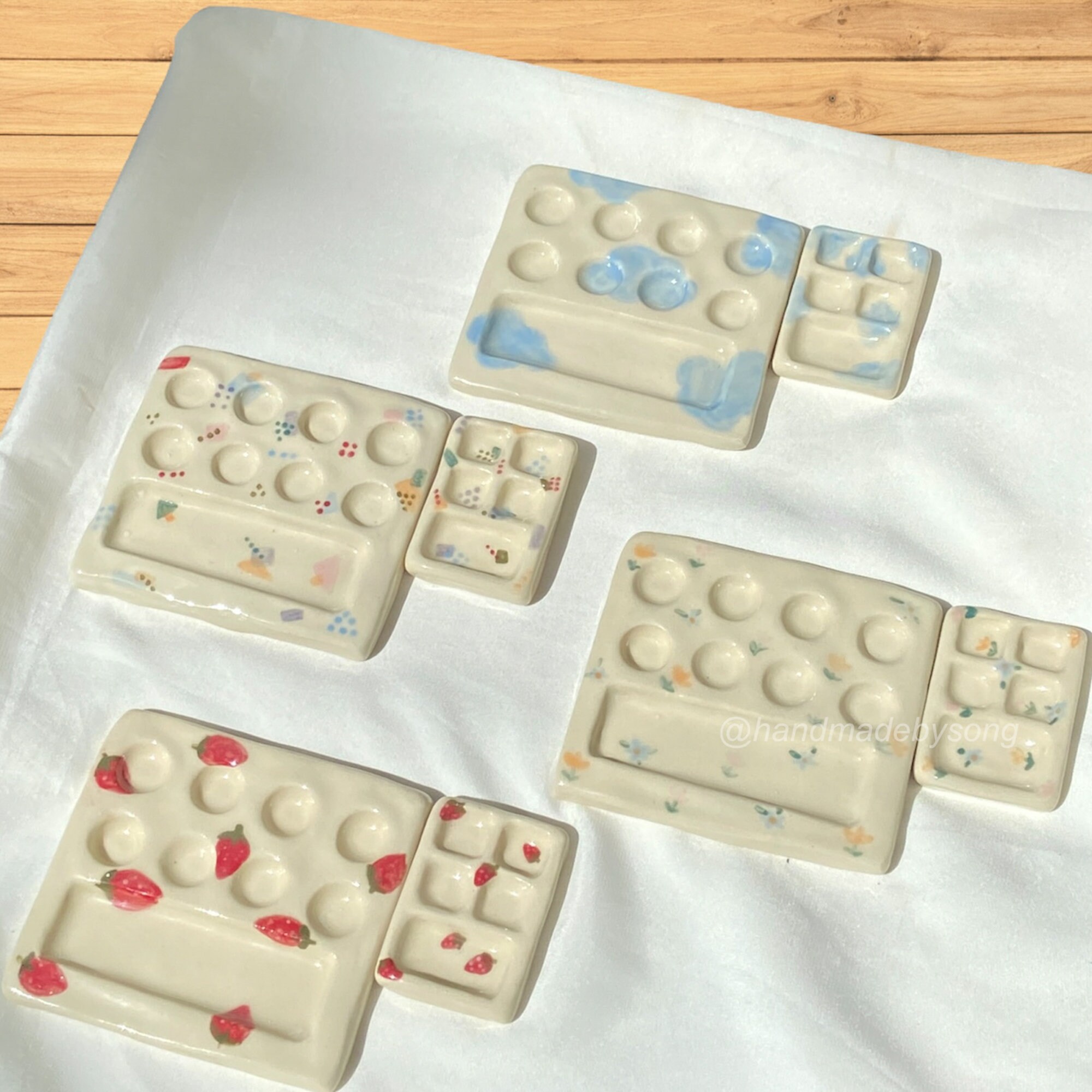 Ceramic Watercolour Palette, Ceramic Gouache Palette, Handmade Ceramic ...