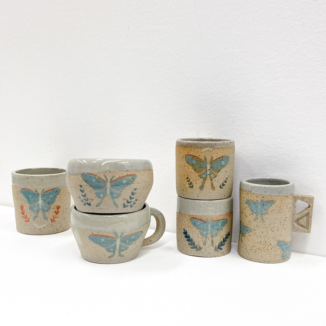 Handmade Luna Moth Mug, Handmade Coffee Mug, Handmade Pottery Hand ...