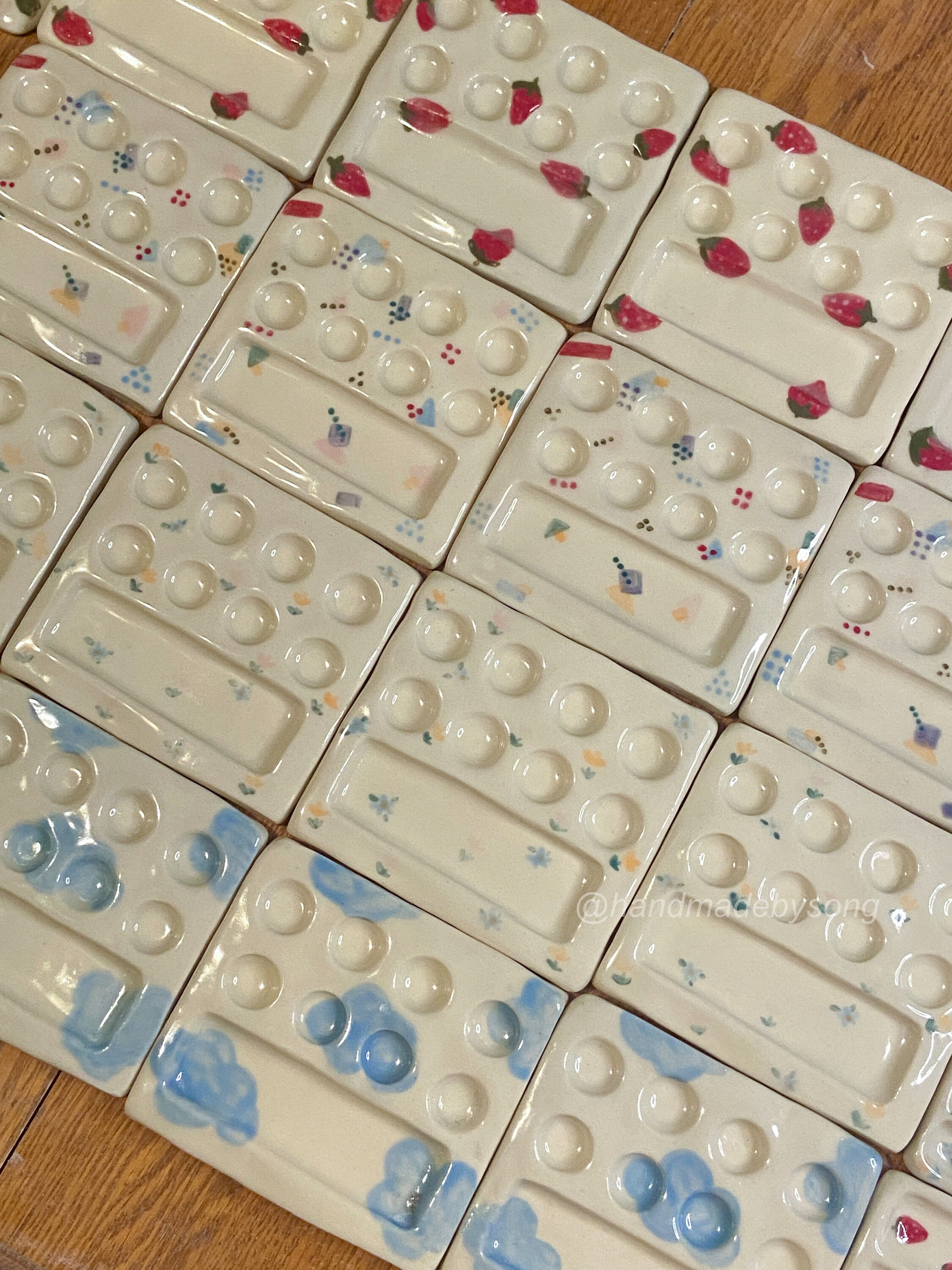 Ceramic Watercolour Palette, Ceramic Gouache Palette, Handmade Ceramic ...