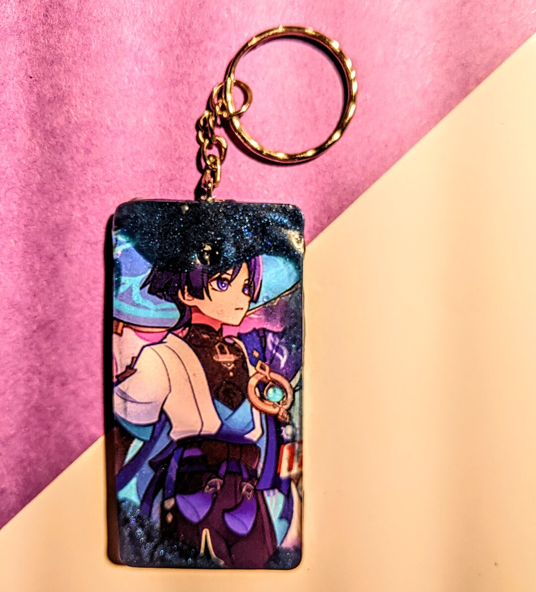 2 Inch Scaramouche Traveler Genshin Impact Blue and Purple Resin ...