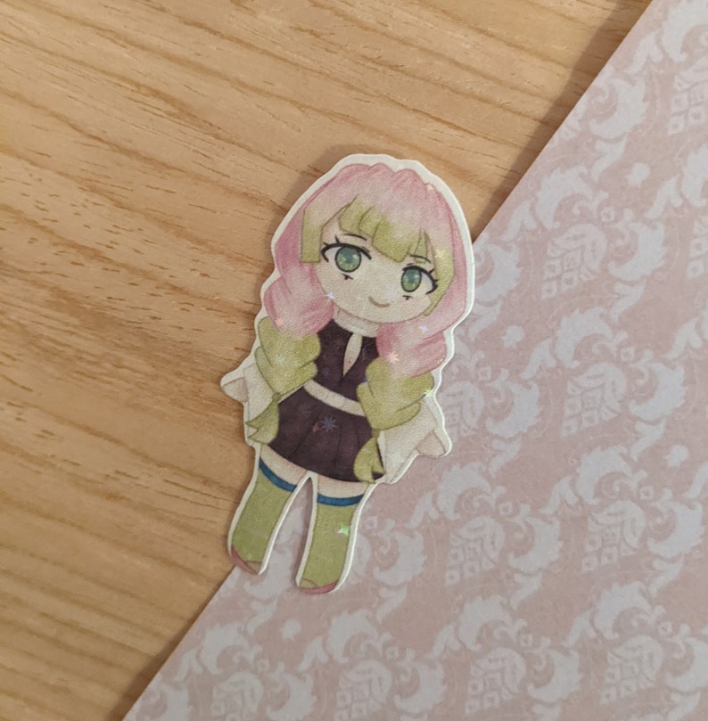 Mitsuri Demon Slayer Sticker Chibi Sticker 1,5 Inch Holographic Kiss ...