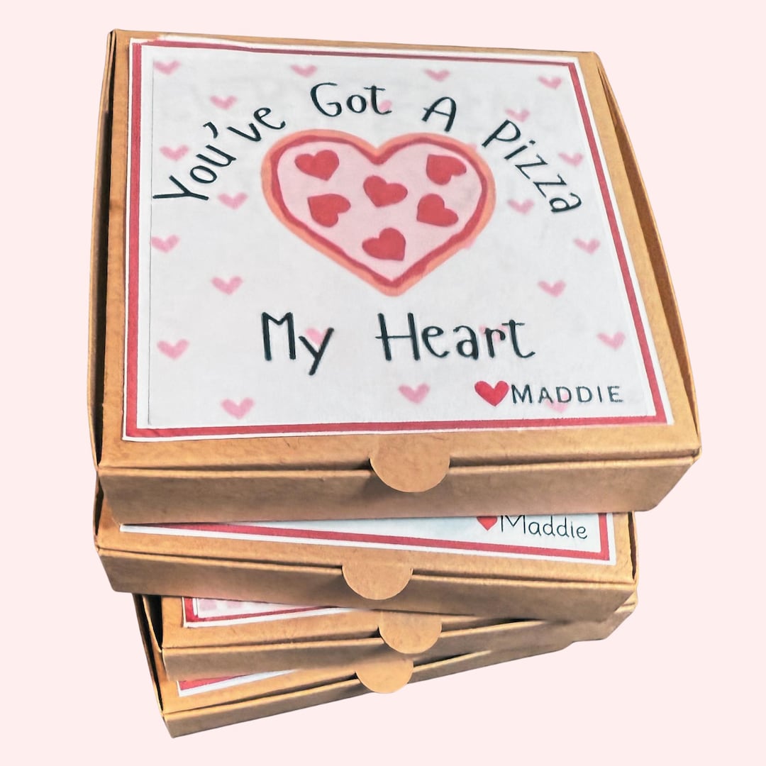 Pizza Box Valentine, Mini Pizza Box, Class Valentine, Valentine's Pizza ...