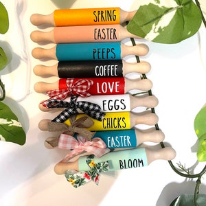 Mini Rolling Pin, Tiered Tray Decor, Farmhouse Decor, Rolling Pin ...