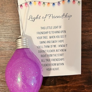 Light of Friendship Ornament With Poem, Friendship Poem, Friendship ...