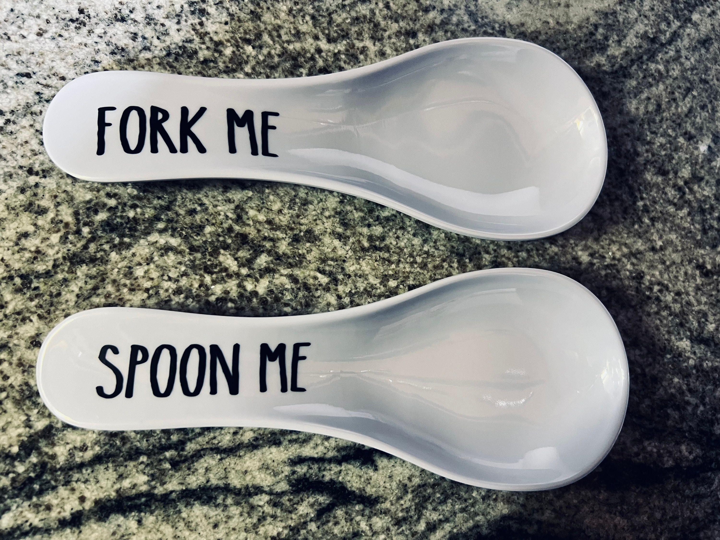 Set of Spoon and Fork Rests, Spoon Me and Fork Me Spoon and Fork Rest ...