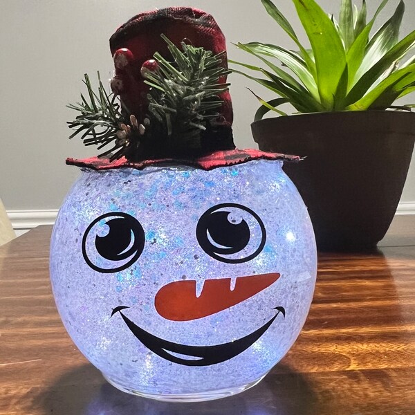 Snowman Glass - Etsy