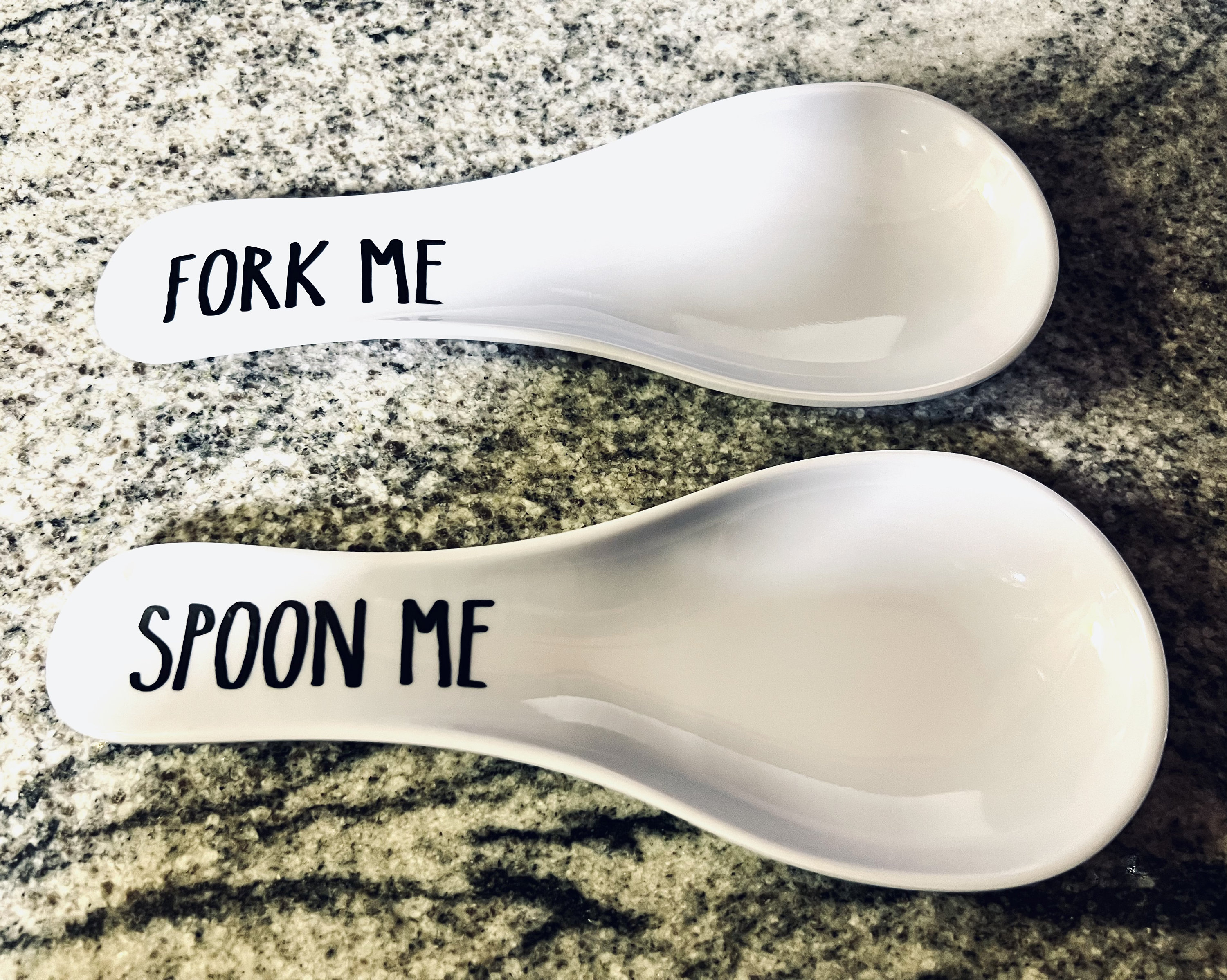 Set of Spoon and Fork Rests, Spoon Me and Fork Me Spoon and Fork Rest ...
