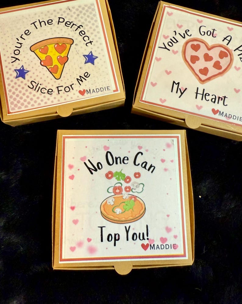 Pizza Box Valentine, Mini Pizza Box, Class Valentine, Valentine's Pizza ...