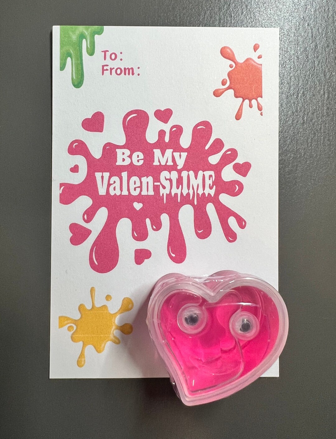Be My Valen-slime, Kids Class Valentine, Classroom Valentines, Slime ...