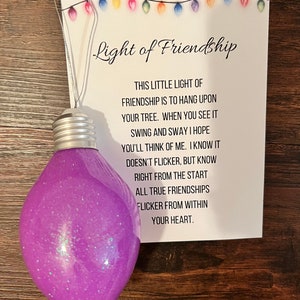 Light of Friendship Ornament With Poem, Friendship Poem, Friendship ...