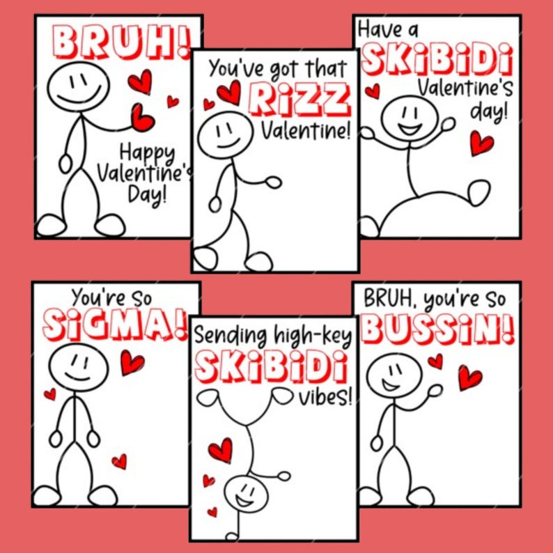 Slang Kids Valentine Cards, Kids Valentine Cards, Classroom Valentines ...