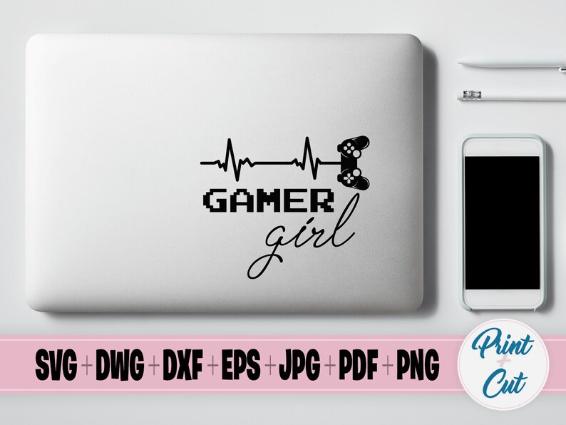 Gamer Girl, Gamer SVG Print & Cut File, Vector Clipart, Printable ...
