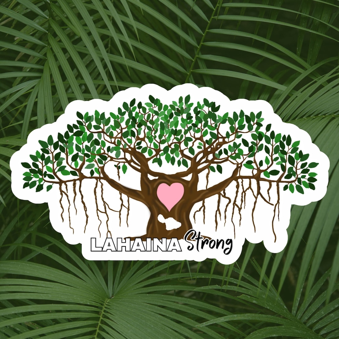 Lahaina Sticker, Banyan Tree Lahaina Strong Sticker Decal, Maui Lahaina ...