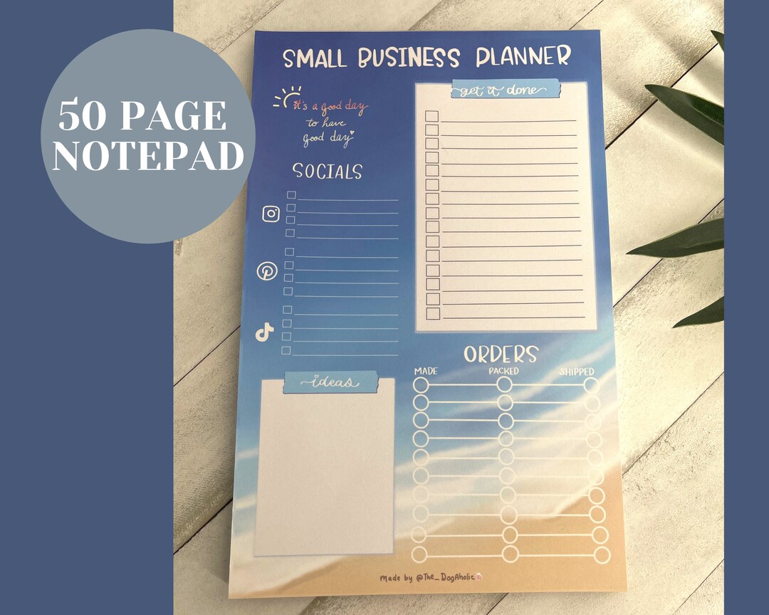 Small Business Planner Notepad Business Notepads Business Organization ...