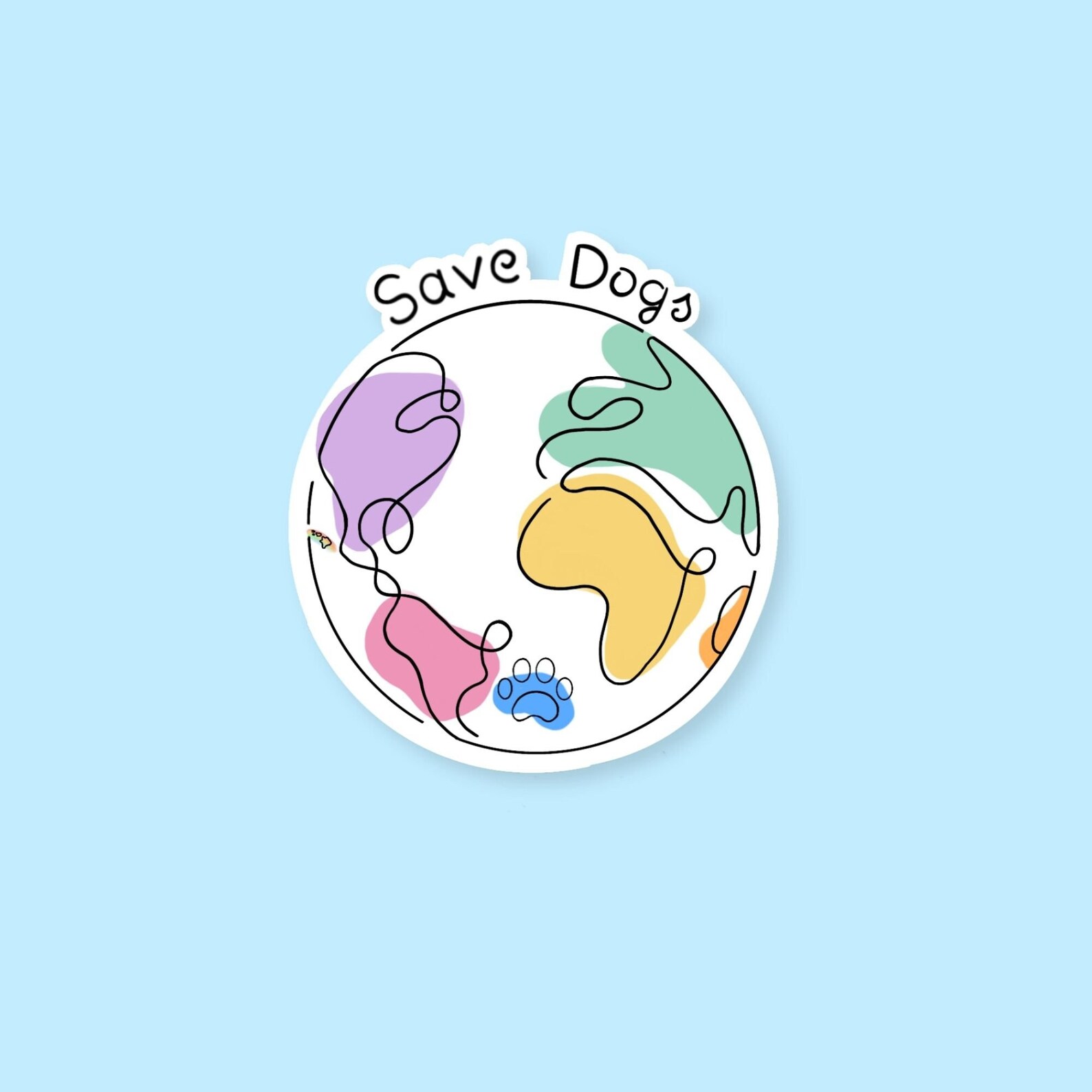 Save Dogs Earth Sticker: Waterproof Dog Rescue Decal - Etsy