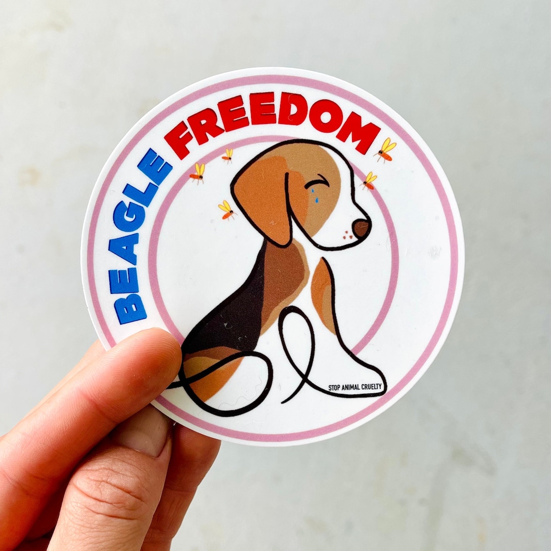 Beagle Sticker, Anti Animal Testing Sticker, Beagle Freedom Sticker, No ...