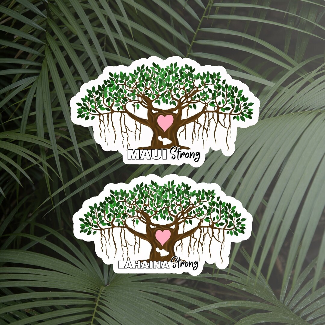 Maui Lahaina Banyan Tree, Lahaina Maui Strong Sticker Decal, Maui ...