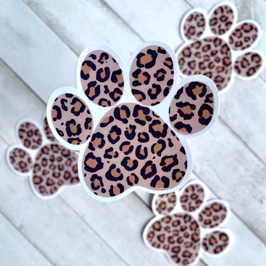 Cheetah Dog Paw Sticker, Cheetah Print Paw, Animal Paw Sticker, Cheetah ...