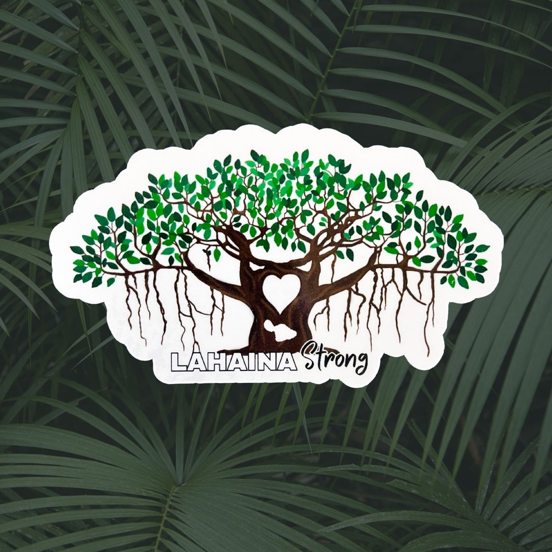 Lahaina Sticker, Banyan Tree Lahaina Strong Sticker Decal, Maui Lahaina ...