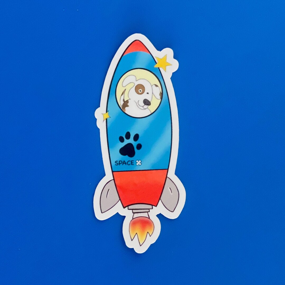 Rocket Sticker, Spacex Sticker, Elon Musk Sticker, Space Dog Sticker ...
