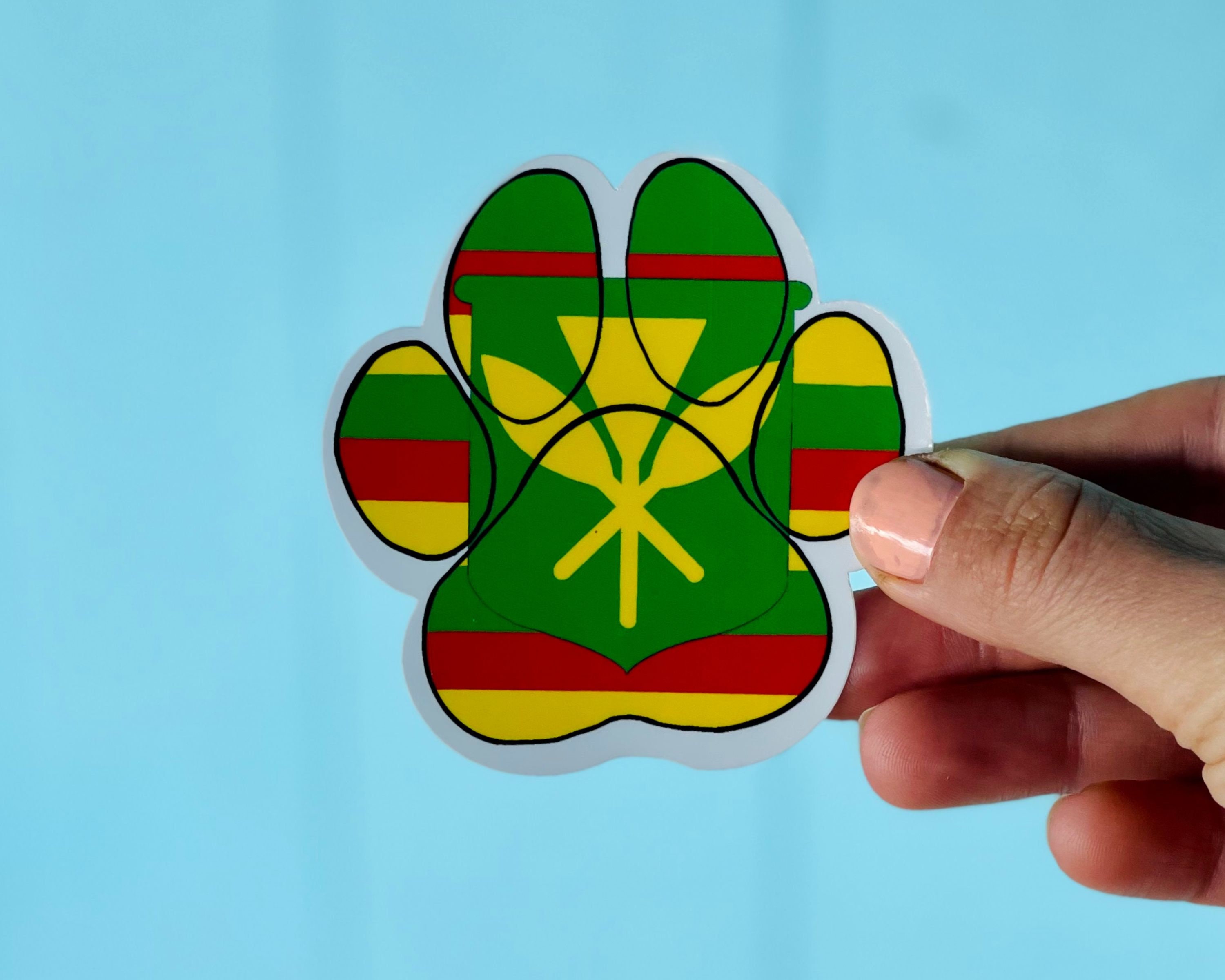 Maui Hawaii Flag Sticker Dog Paw Print Sticker Hawaii Flag - Etsy