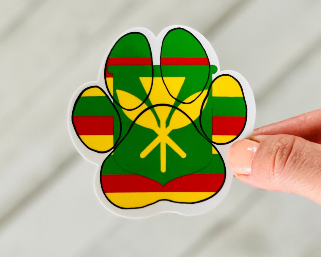 Maui Hawaii Flag Dog Paw Sticker: Animal Lover Decal - Etsy