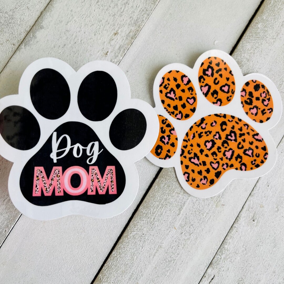 Dog Paw Sticker Pack, Dog Mom Sticker Set, Dog Paw Sticker Set, Cheetah ...