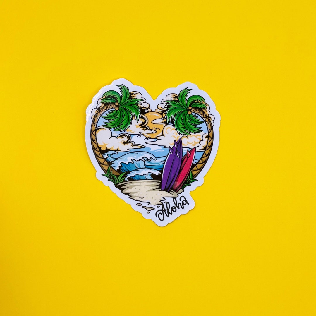 Aloha Hawaii Sticker, Aloha Sticker, I Love Hawaii Sticker, Waterproof ...