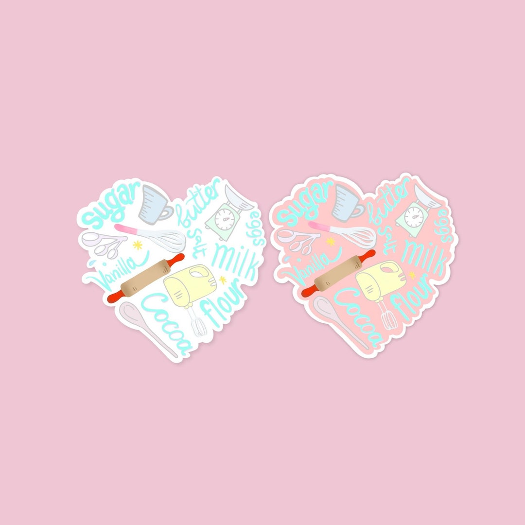 Baking Sticker, Baker Lovers Decal Sticker, Heart Sticker, Gifts for ...
