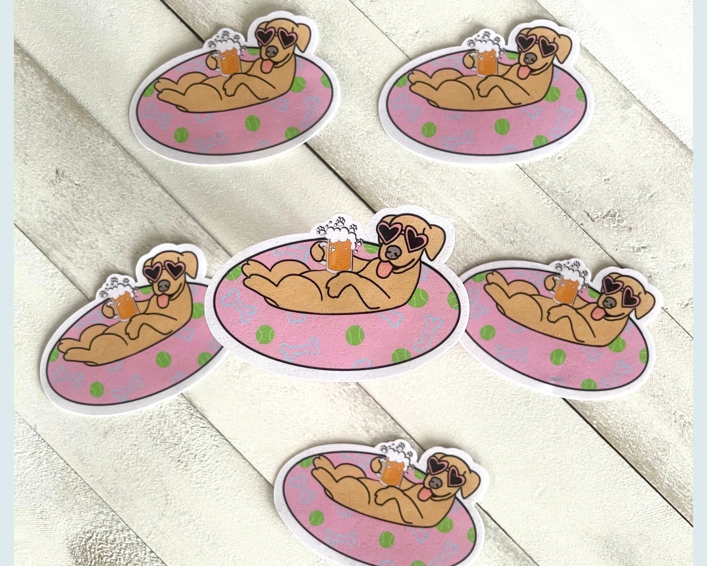 Dog Pool Floaty Sticker Summer Dog Sticker Funny Labrador - Etsy