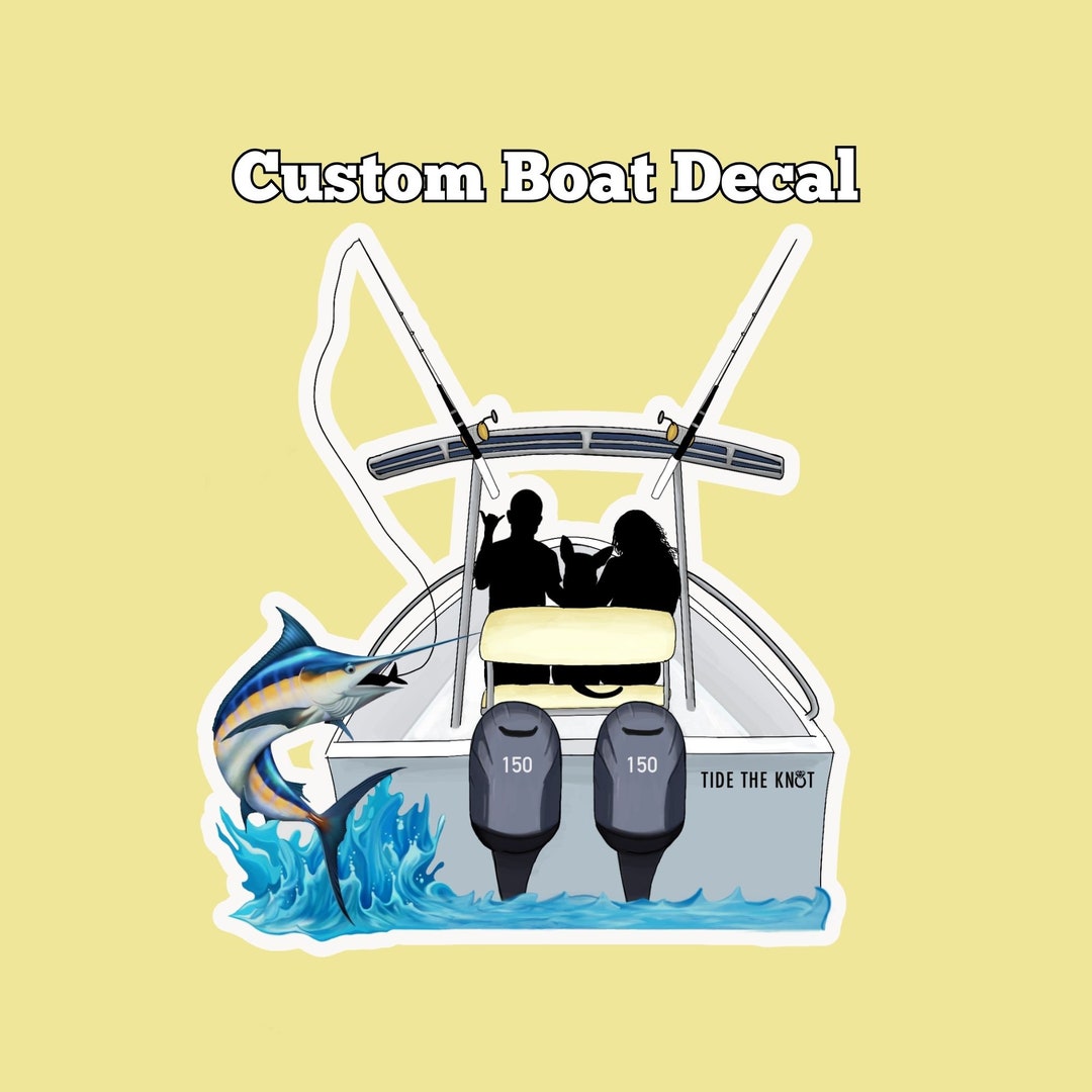 Custom Boat Decal Sticker, Dog Dad Mom Sticker, Dog Silhouette, Gift ...