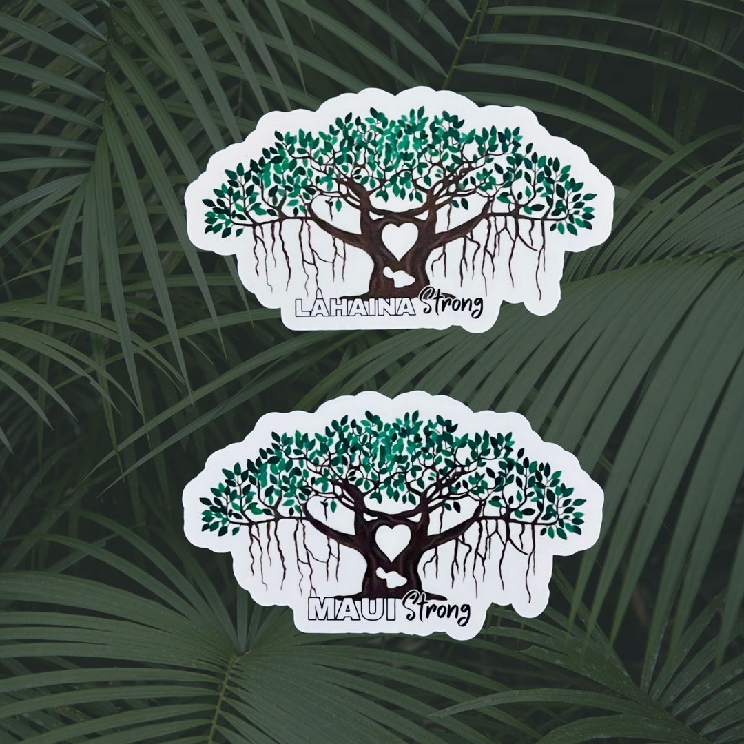 Maui Lahaina Banyan Tree, Lahaina Maui Strong Sticker Decal, Maui ...