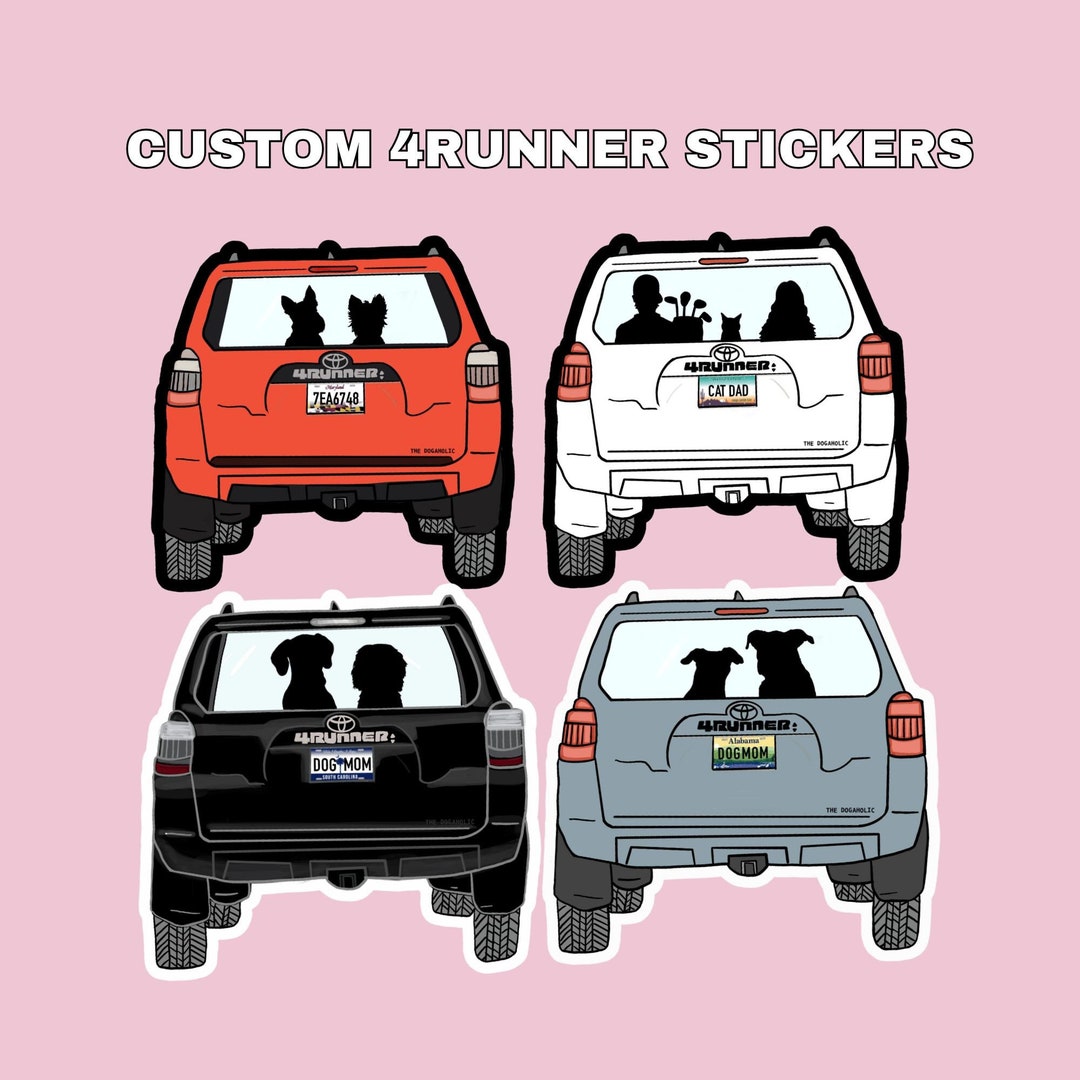 Custom 4runner Suv Sticker, Dogmom Sticker, Dog Silhouette, Sticker for ...