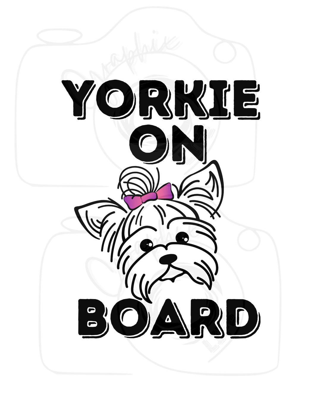 Yorkie on Board PNG Decal Car Sticker for Pet Safety and - Etsy