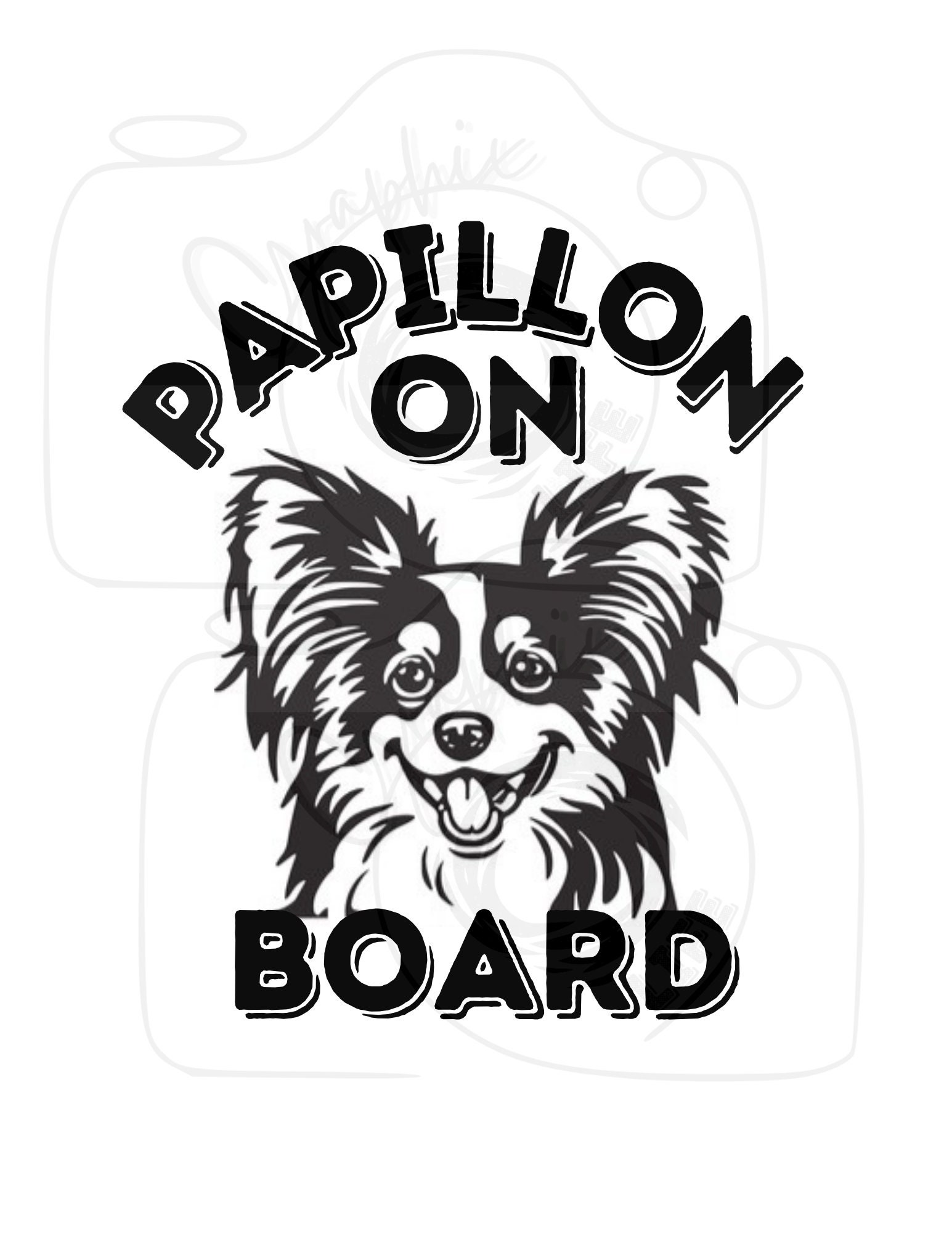 Papillon on Board PNG Decal Car Sticker for Pet Safety and - Etsy
