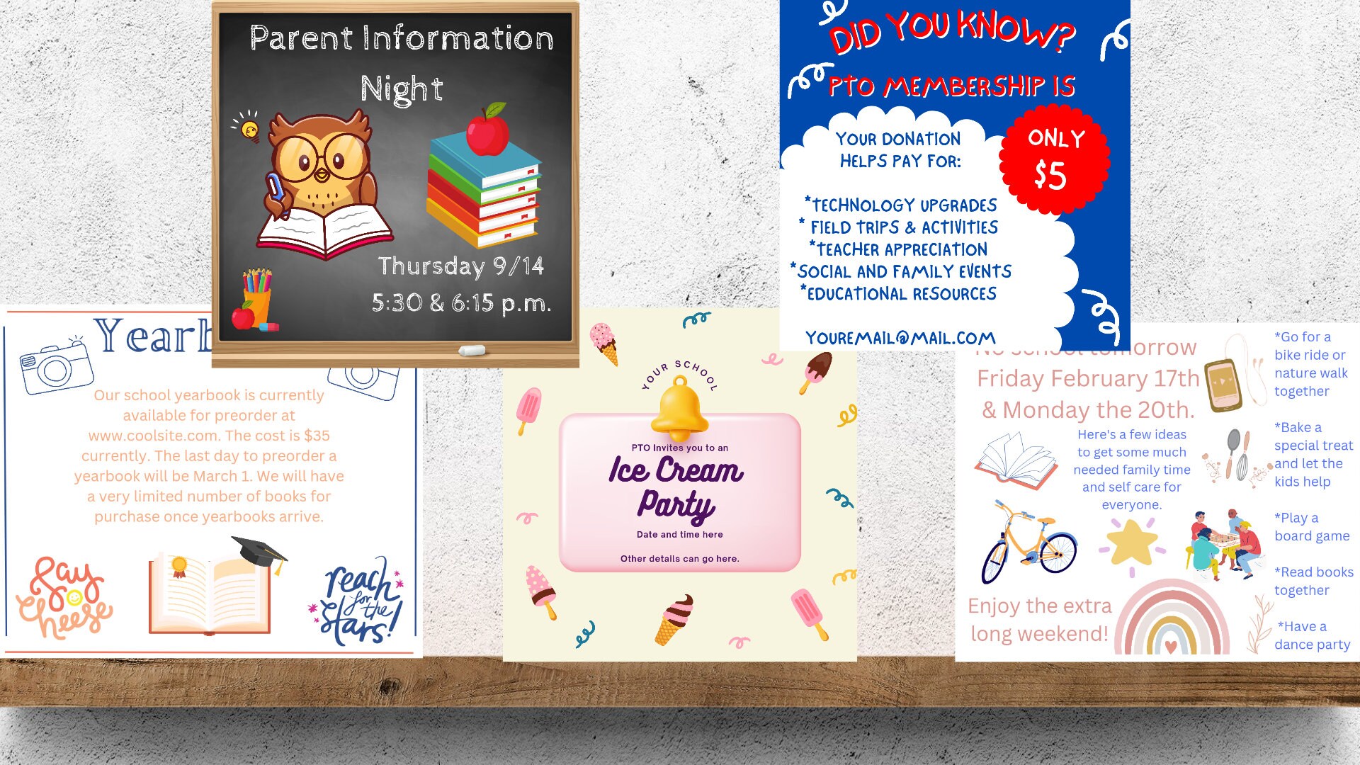 PTO PTA Editable Printable Canva Templates for Social Media - Etsy