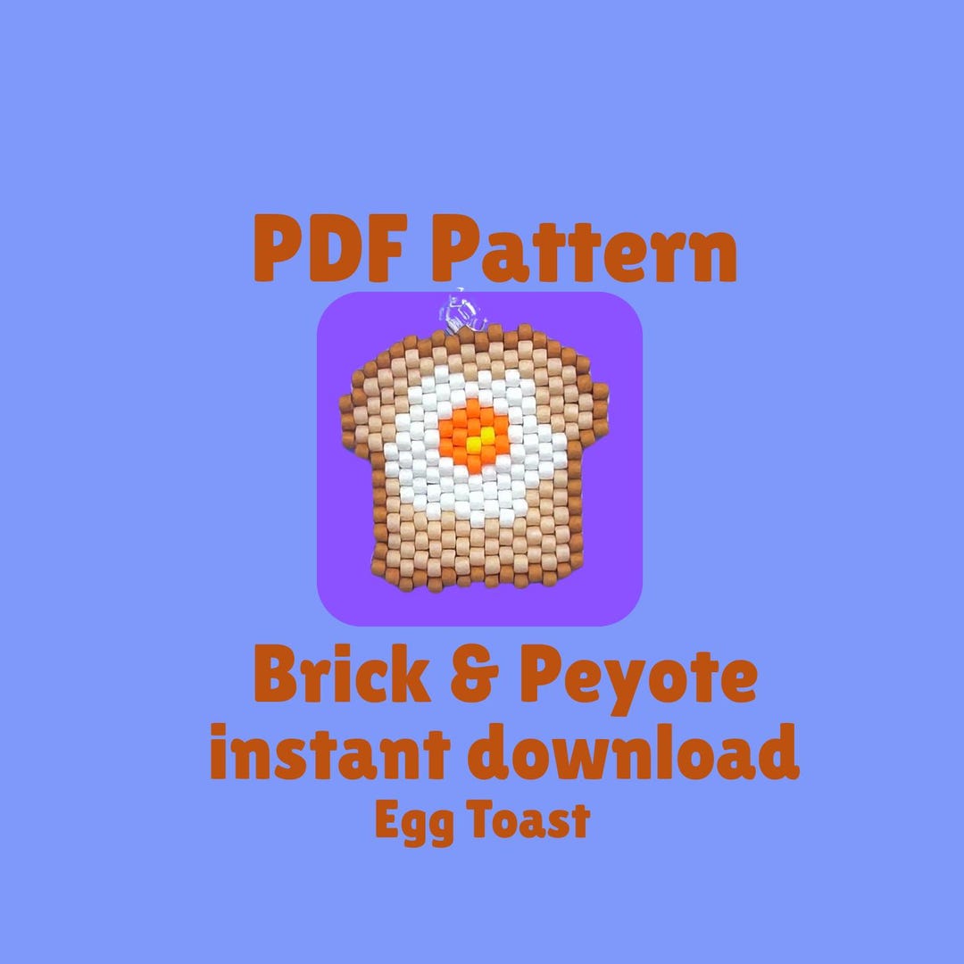 Toast Bead Pattern | Egg Bead Pattern | Food Bead Pattern | Egg Toast ...