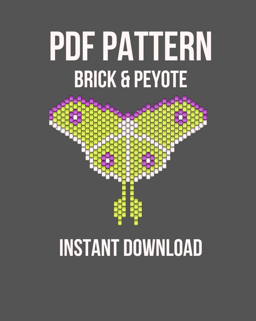 Brick Stitch Earring Pattern | Luna Moth Bead Pattern | Butterfly Bead ...