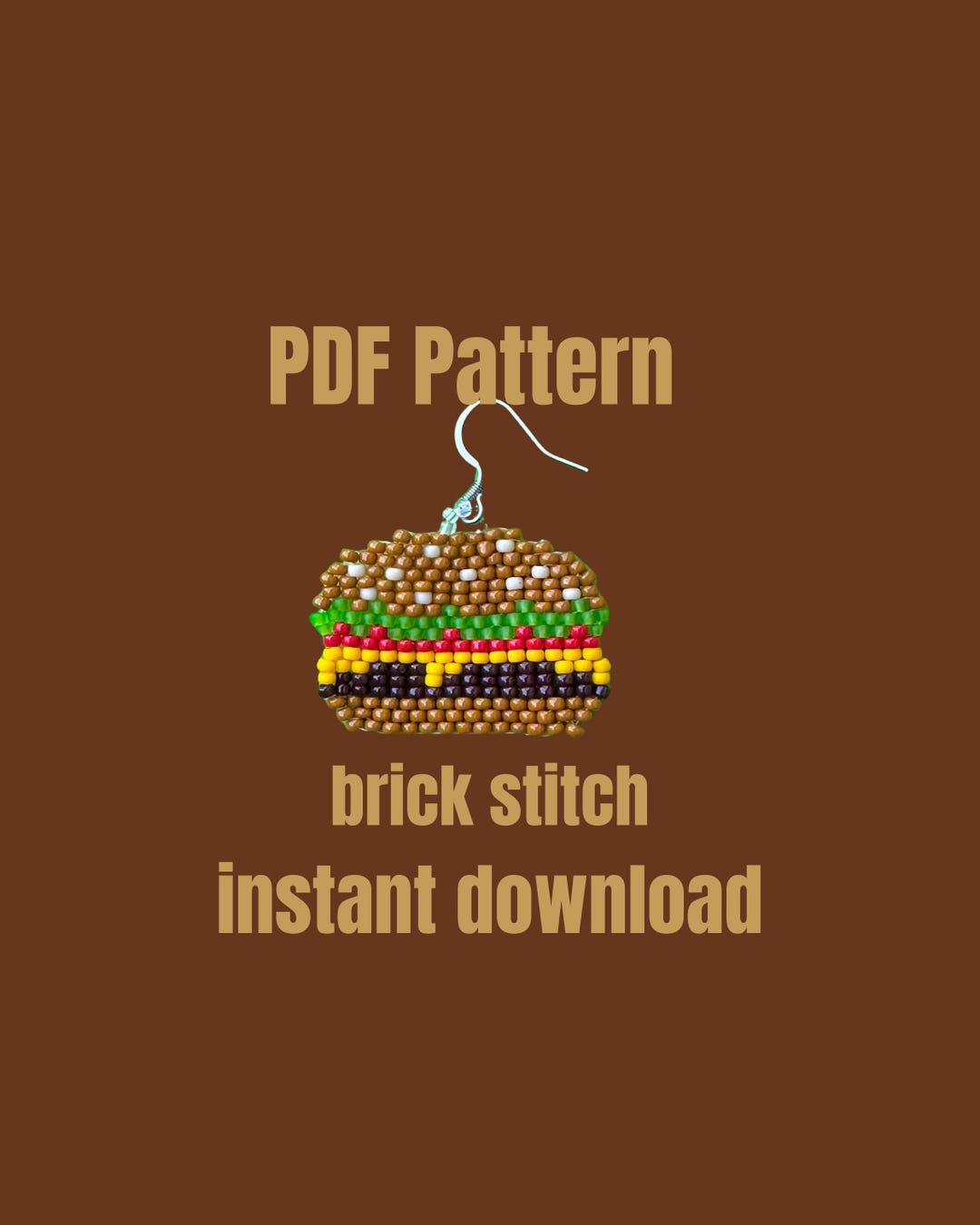 Brick Stitch Earring Pattern |burger Bead Pattern | Double Brick Stitch ...