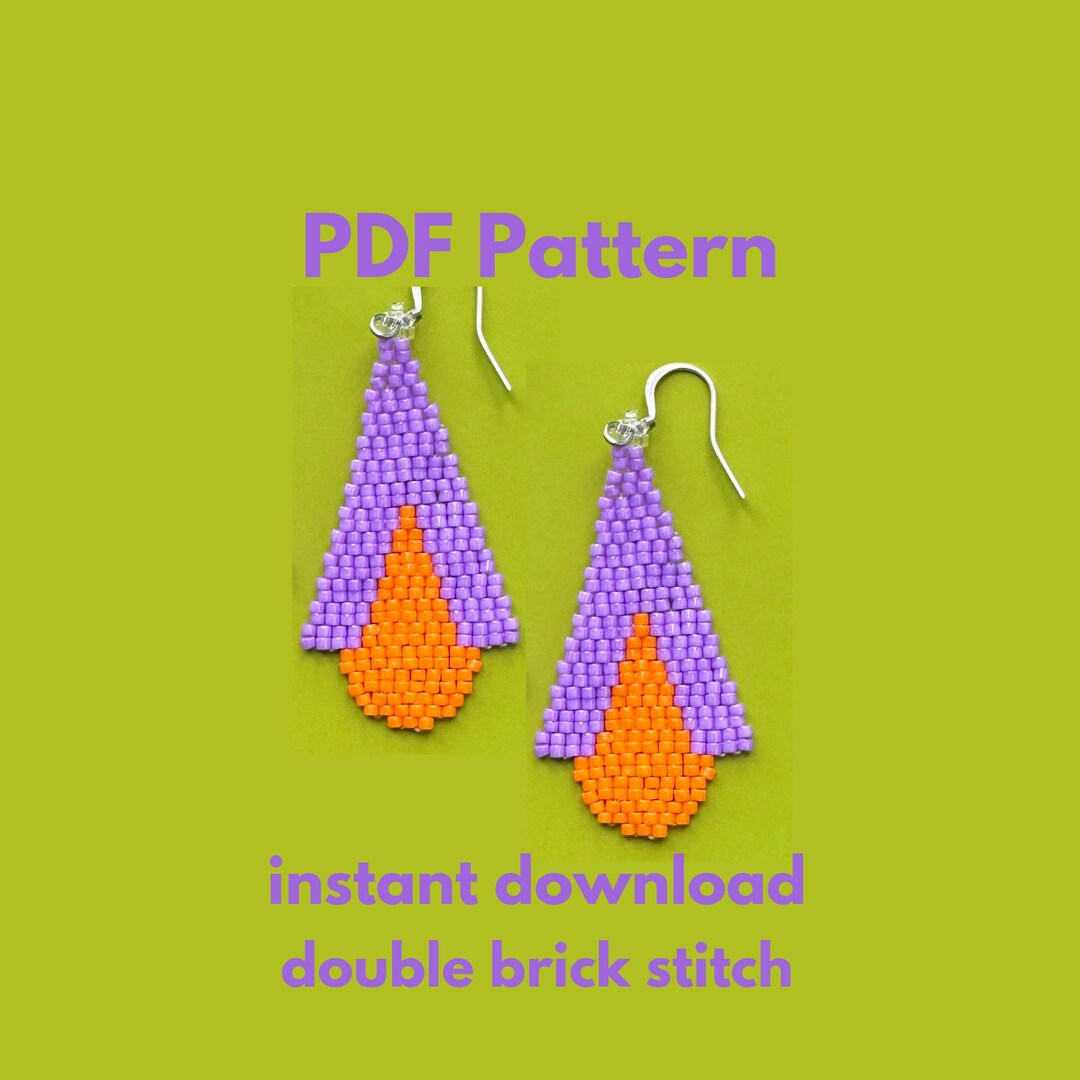 Double Brick Stitch Bead Pattern | Abstract Bead Pattern | Brick Stitch ...