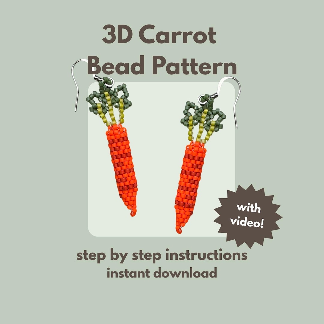 Beaded Carrot Pattern| Food Bead Patterns |3d Bead Patterns | 3d ...