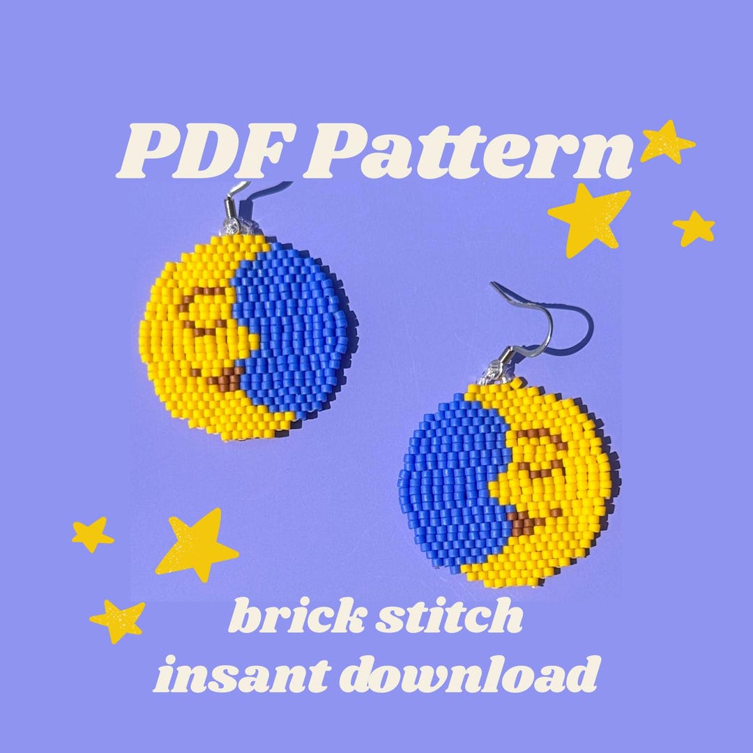 Moon Bead Pattern | Moon Phases Bead Pattern | Moon Face Bead Pattern ...