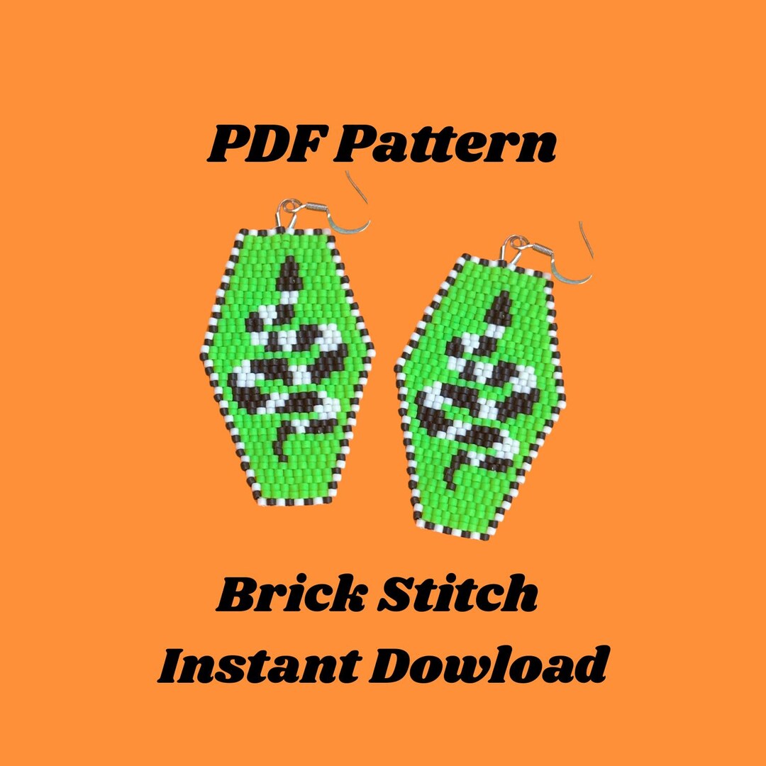 Brick Stitch Halloween Earring Pattern | Halloween Bead Patterns ...
