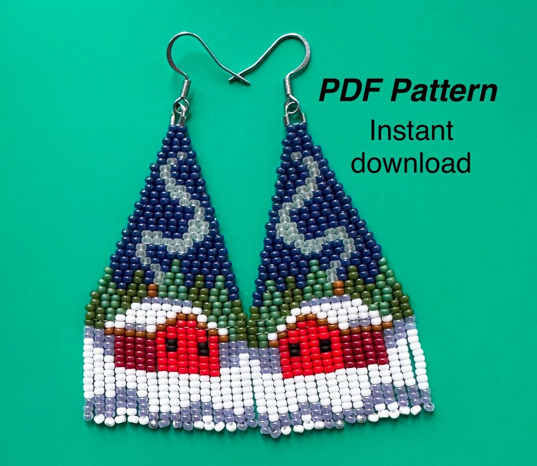 Double Brick Stitch Earring Pattern | Landscape Bead Pattern | Winter ...